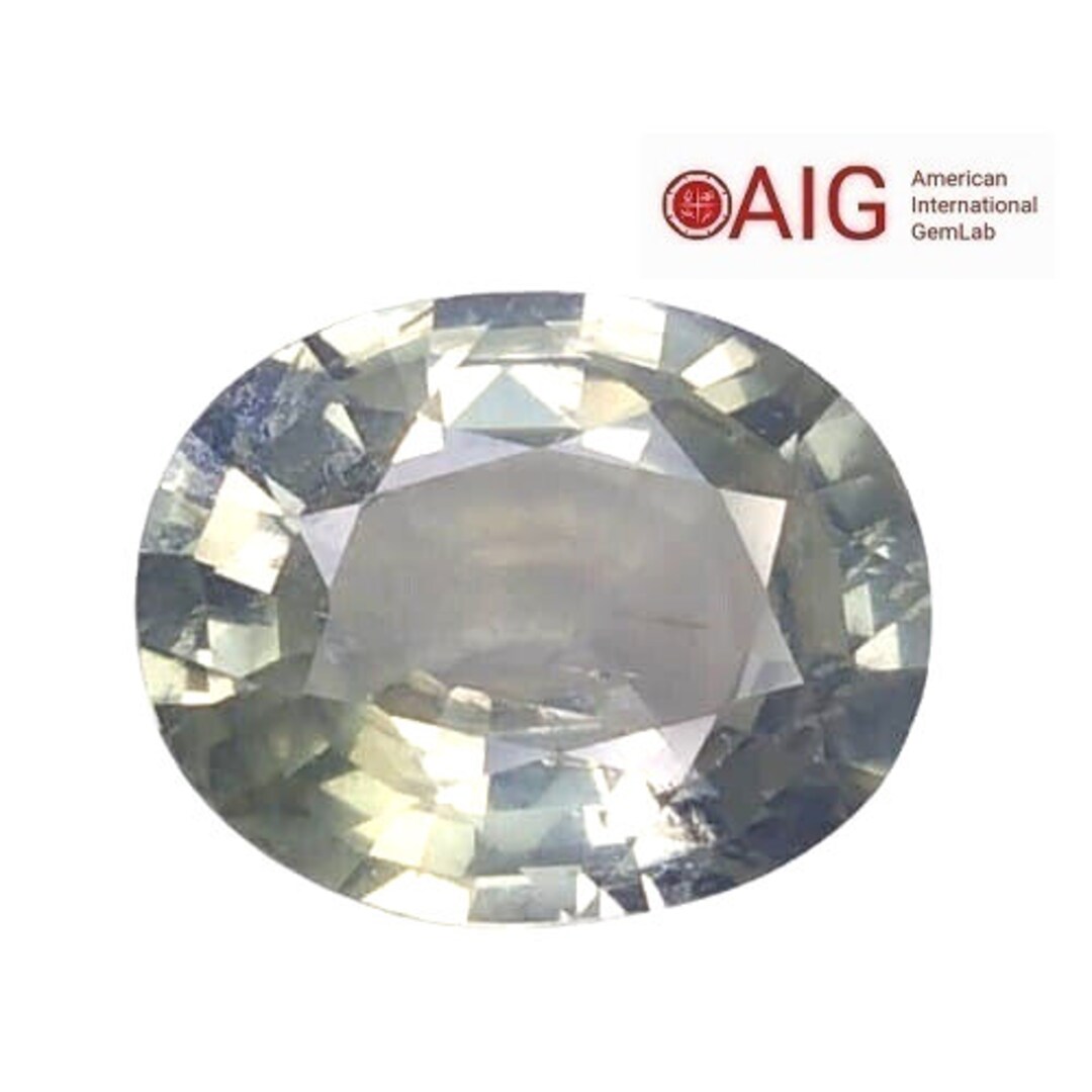AIG Certified 3.36ct Blue Green Natural Sapphire Oval Cut Loose Gemstones see Video - Etsy
