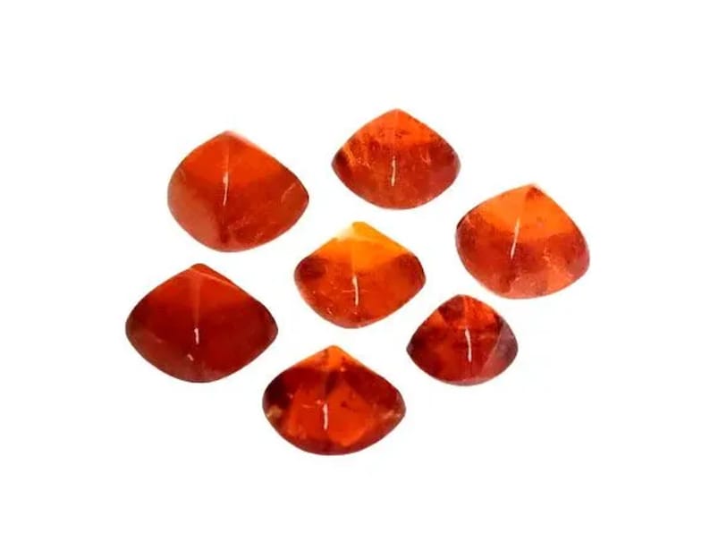 Red Orange Spessartite Garnet Gemstone: 14.03 Ct Sugarloaf Cut 7pcs - Etsy