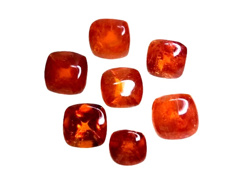 Red Orange Spessartite Garnet Gemstone: 14.03 Ct Sugarloaf Cut 7pcs - Etsy