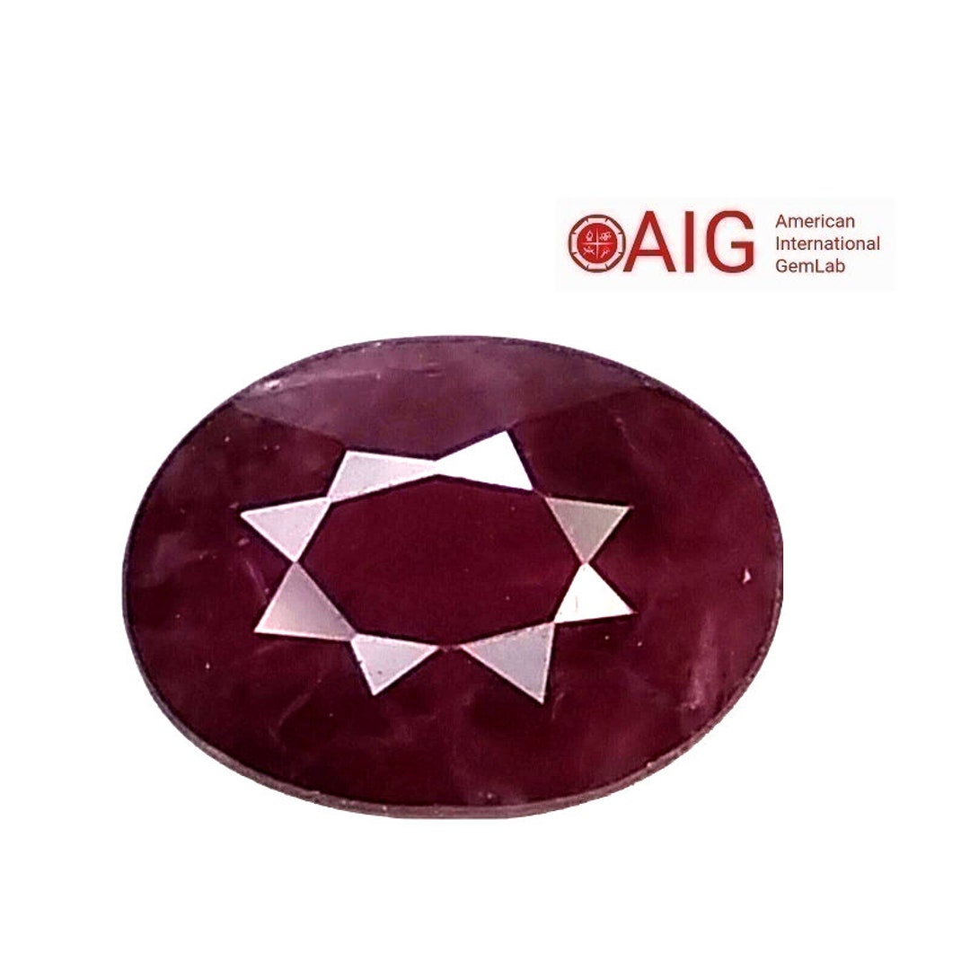 AIG Certified 1.43 Cts Red Natural Ruby Oval Cut Loose Gemstones see ...