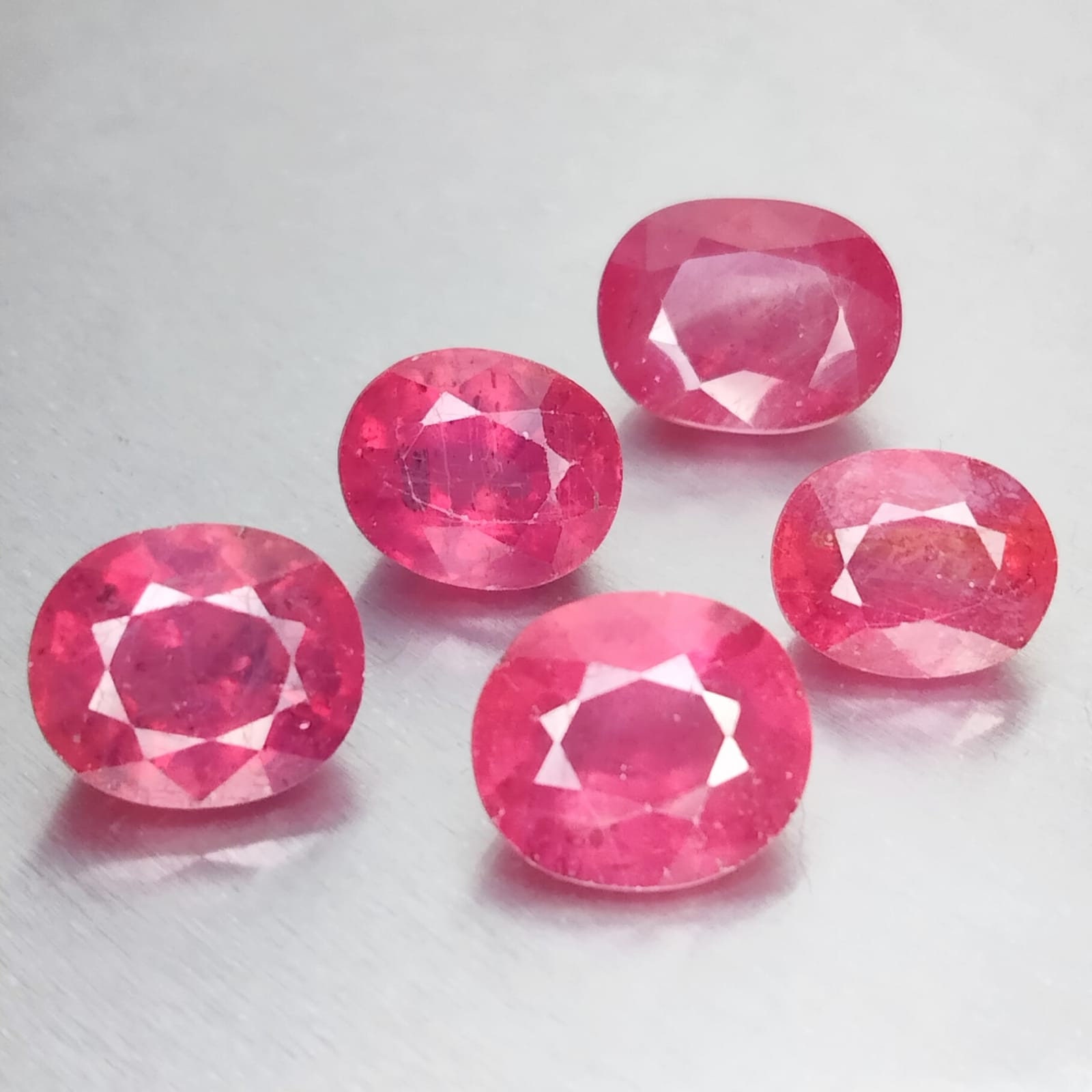 16.950 ct pink red natural ruby oval 5pcs loose | Etsy