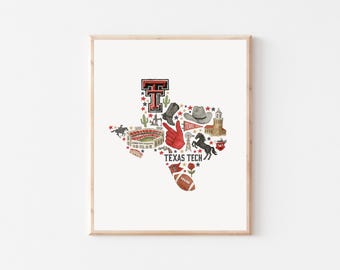 Texas Tech Themed Wall Art Prints Lubbock, TX Bars Decor (6 PACK 8x10 ...