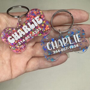 Personalized Acrylic Dog Tag With Phone Number - Etsy