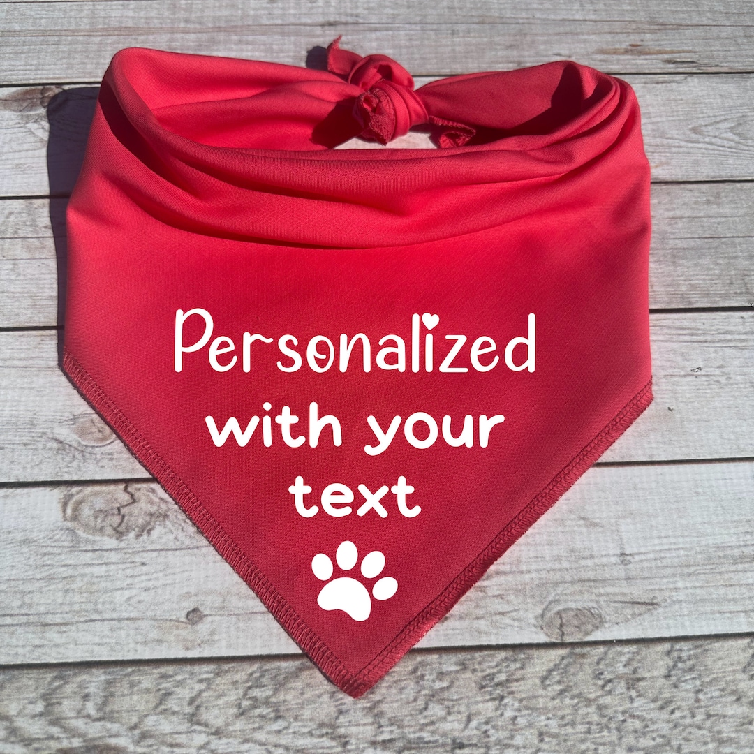 Personalized Dog Bandana – Custom Text Bandana for Pets - Etsy