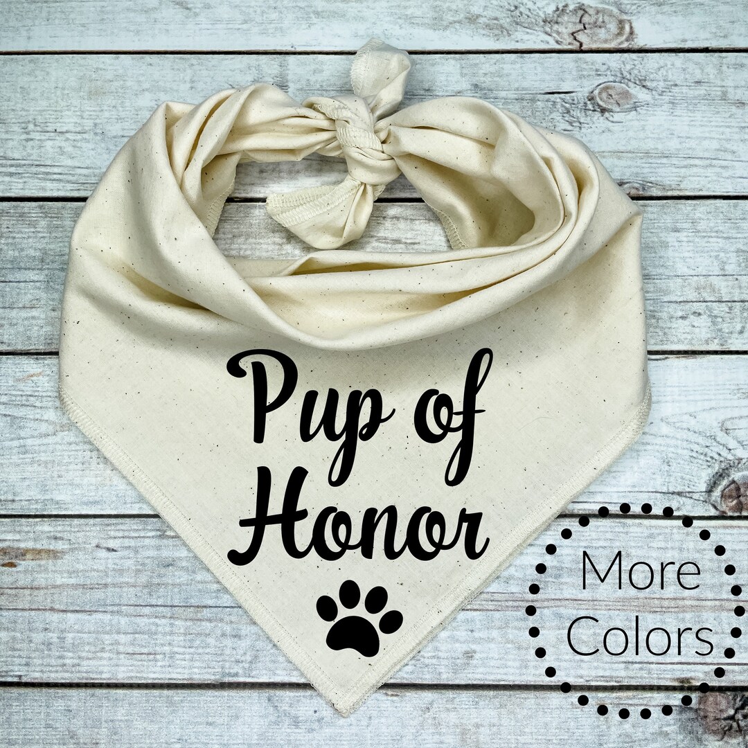 Dog Wedding Bandana Pup of Honor, Bridal Shower Photo Prop With Dog ...