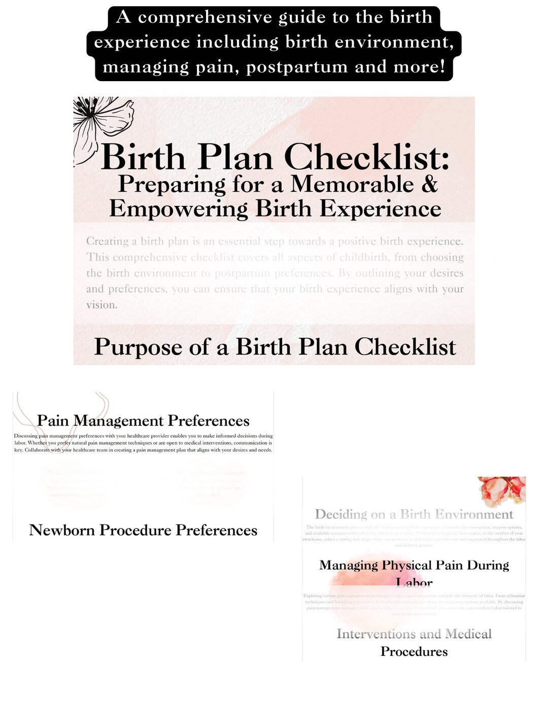Birth Plan Checklist, Preparing for a Memorable and Empowering Birth ...