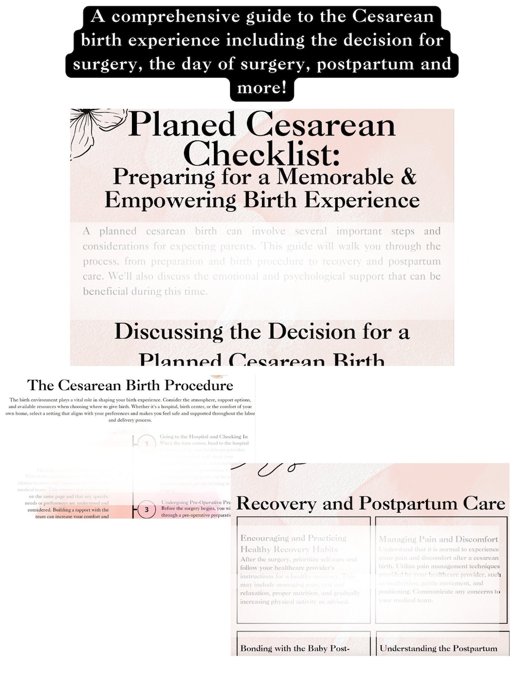 Cesarean Birth Plan Checklist, Preparing for a Memorable and Empowering ...