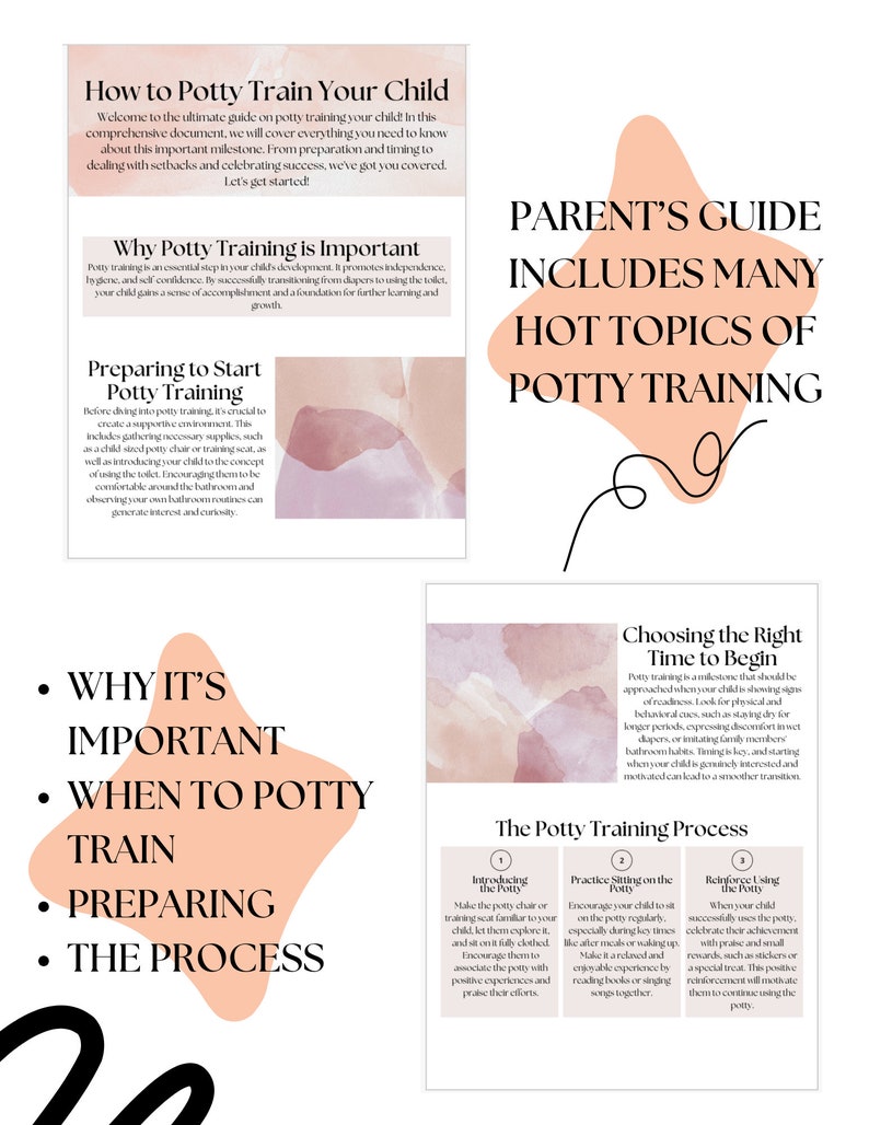 Potty Training Guide and Tracker, Parent Potty Training Guide, Potty ...