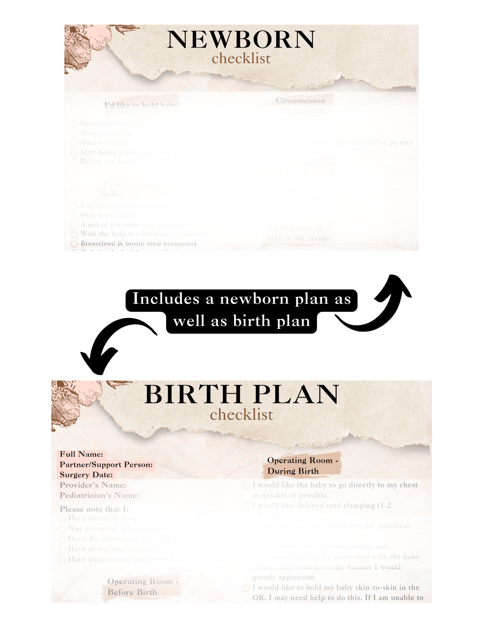 Cesarean Birth Plan Checklist, Preparing for a Memorable and Empowering ...