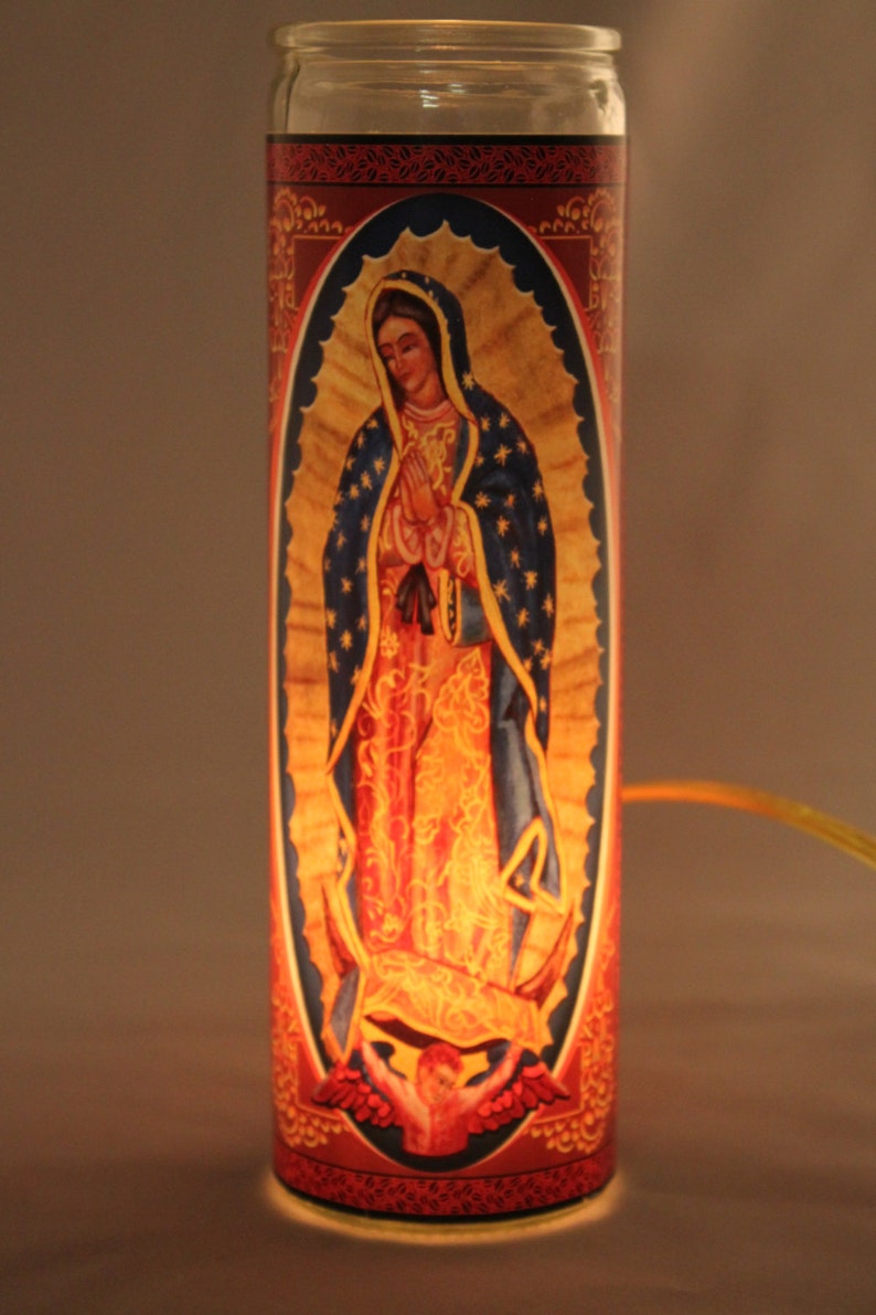 Our Lady of Guadalupe Flameless Prayer Candle - Etsy