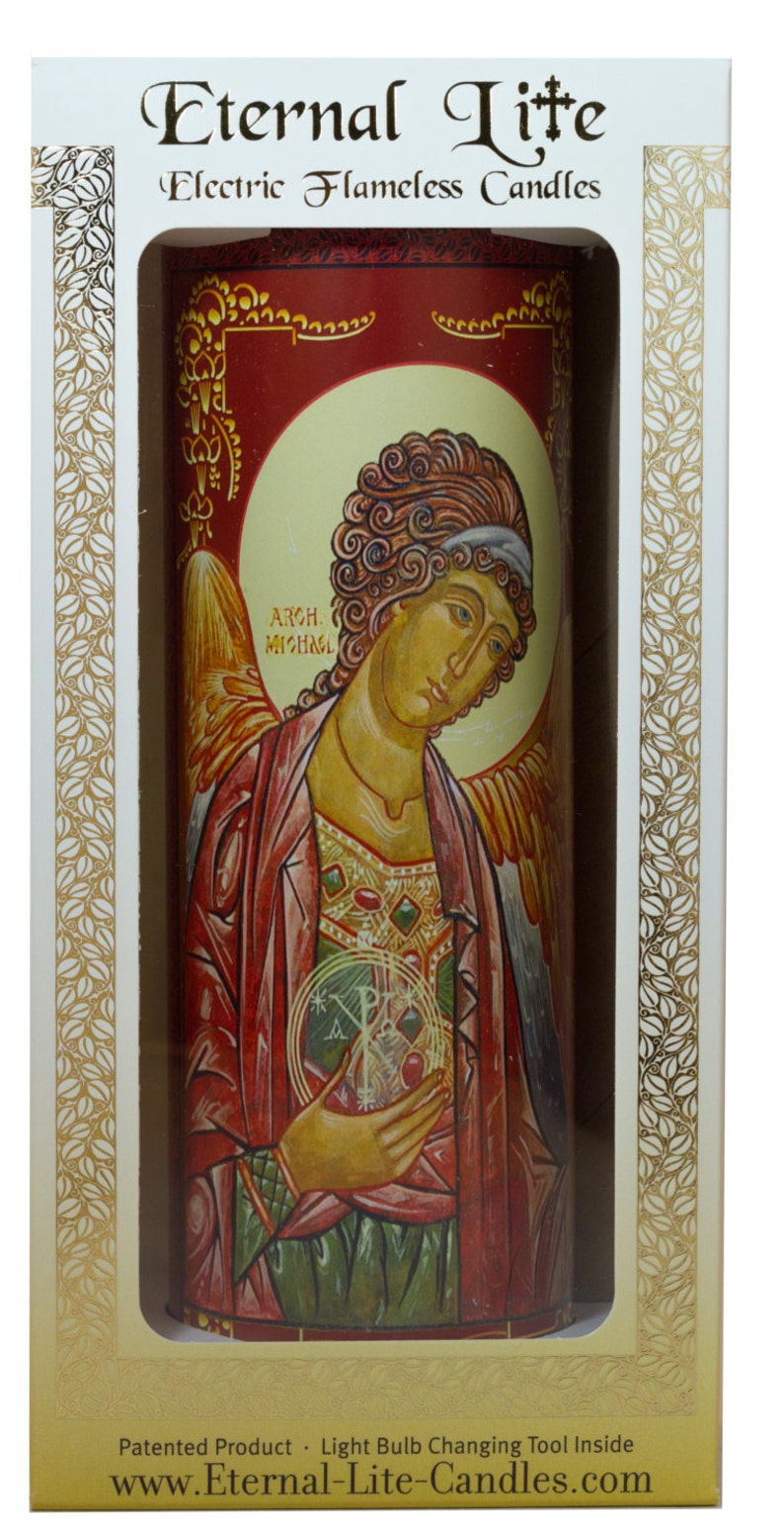 Saint Michael Flameless Prayer Candle - Etsy