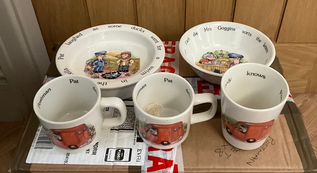Vintage POSTMAN PAT Set of 5 Items - Mix of Coalport and Crown ...
