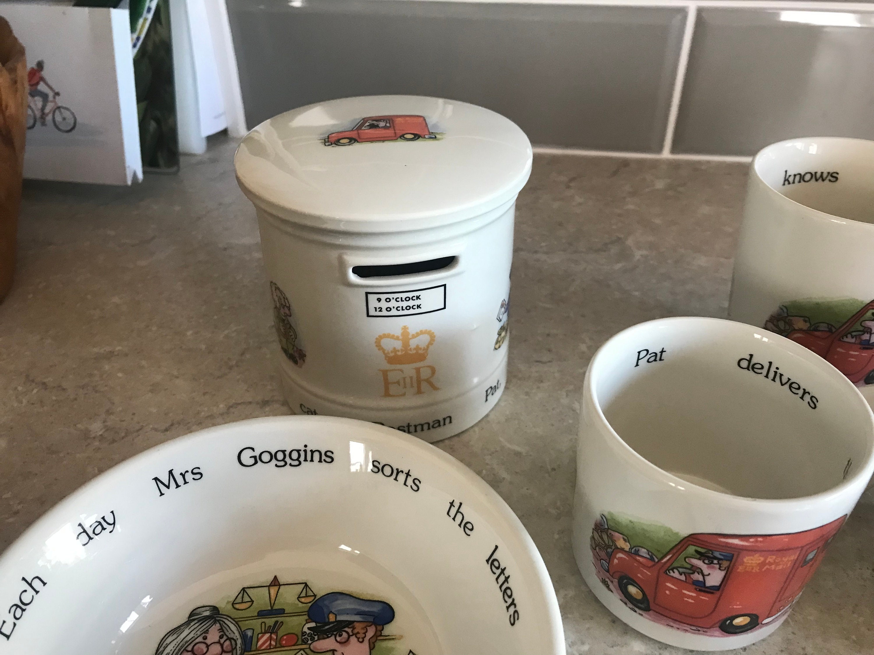 Vintage POSTMAN PAT Set of 8 items - Mix of Coalport and Crown ...