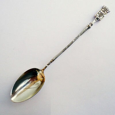 Antique Figural Silver Souvenir Spoon - Crown & Shield - Signed ARRAS
