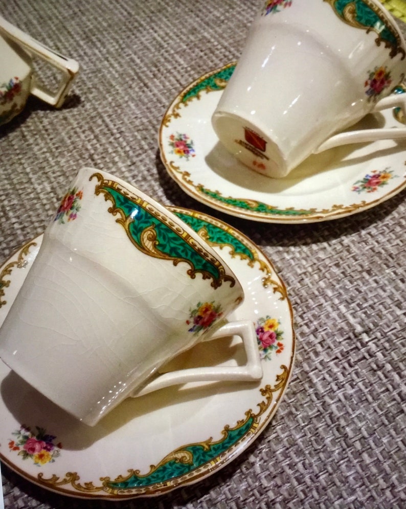 Elegant Antique Myott Art Deco Coffee Set for Four Persons | Etsy