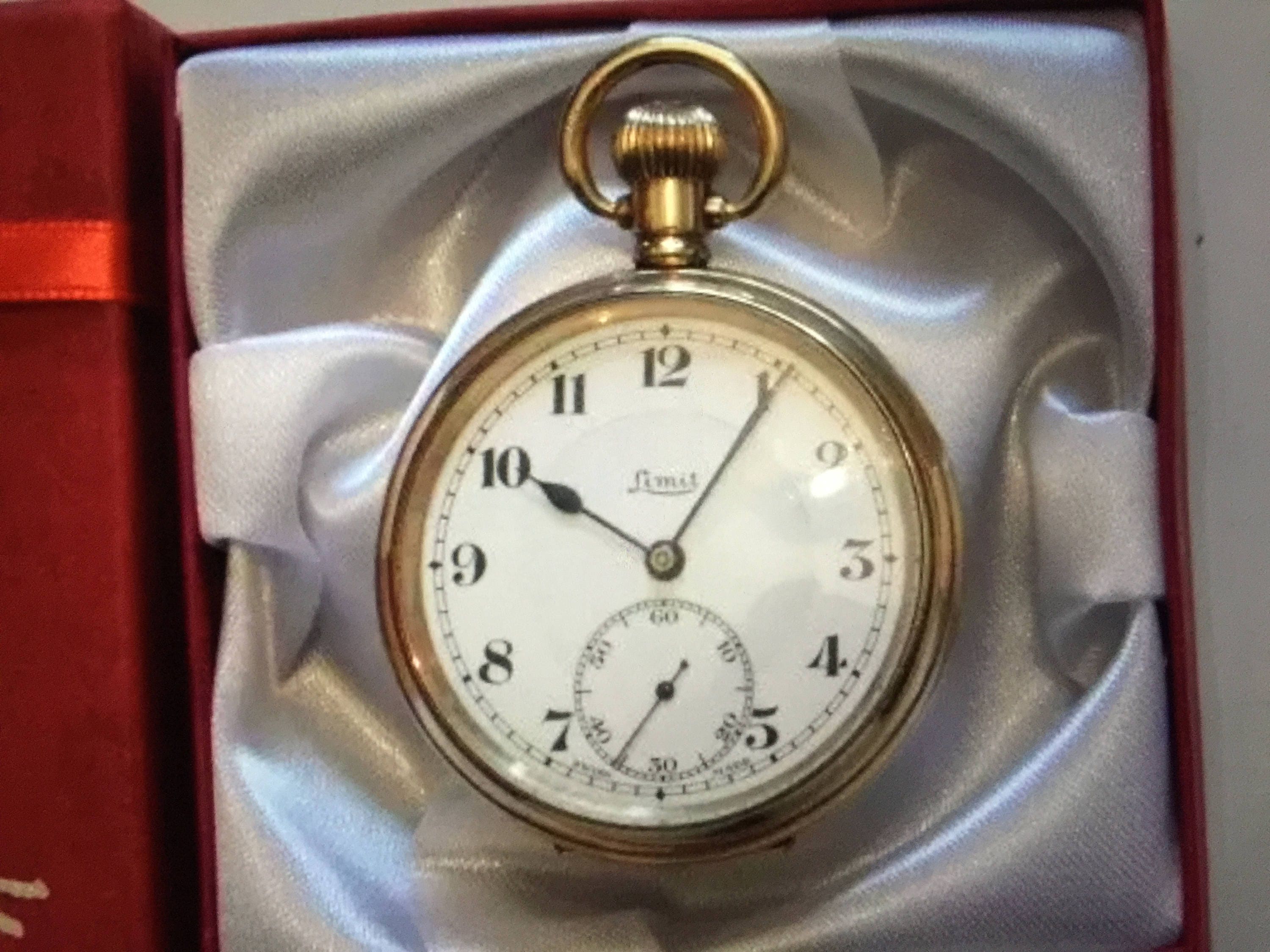 Vintage LIMIT Pocket Watch In A Stem Wind and Set 10 ct Rolled Gold ...