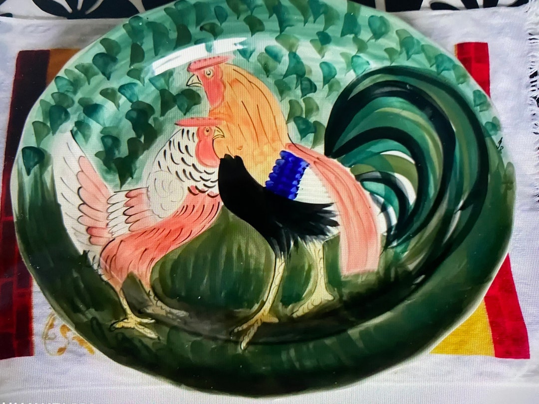 Vintage Oxney Green (steve Duffy) Large Rooster Chicken Platter - Etsy