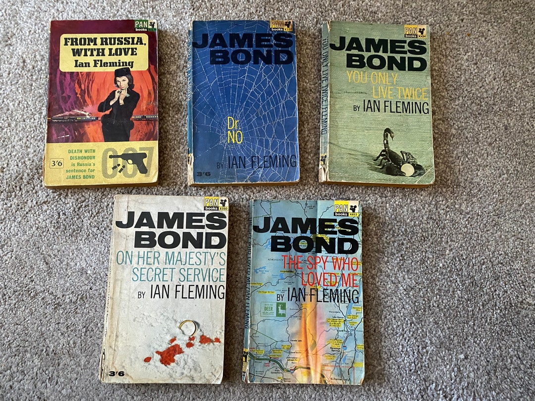 Vintage James Bond 007 Collection of 5 Original Pan Paperback Books ...