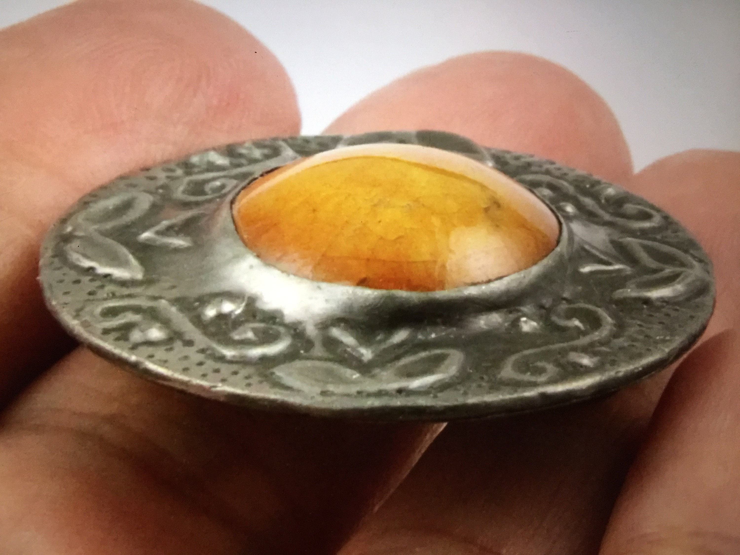 Antique Arts and Crafts Prentice of Chipping Campden Pewter Brooch/Pin ...