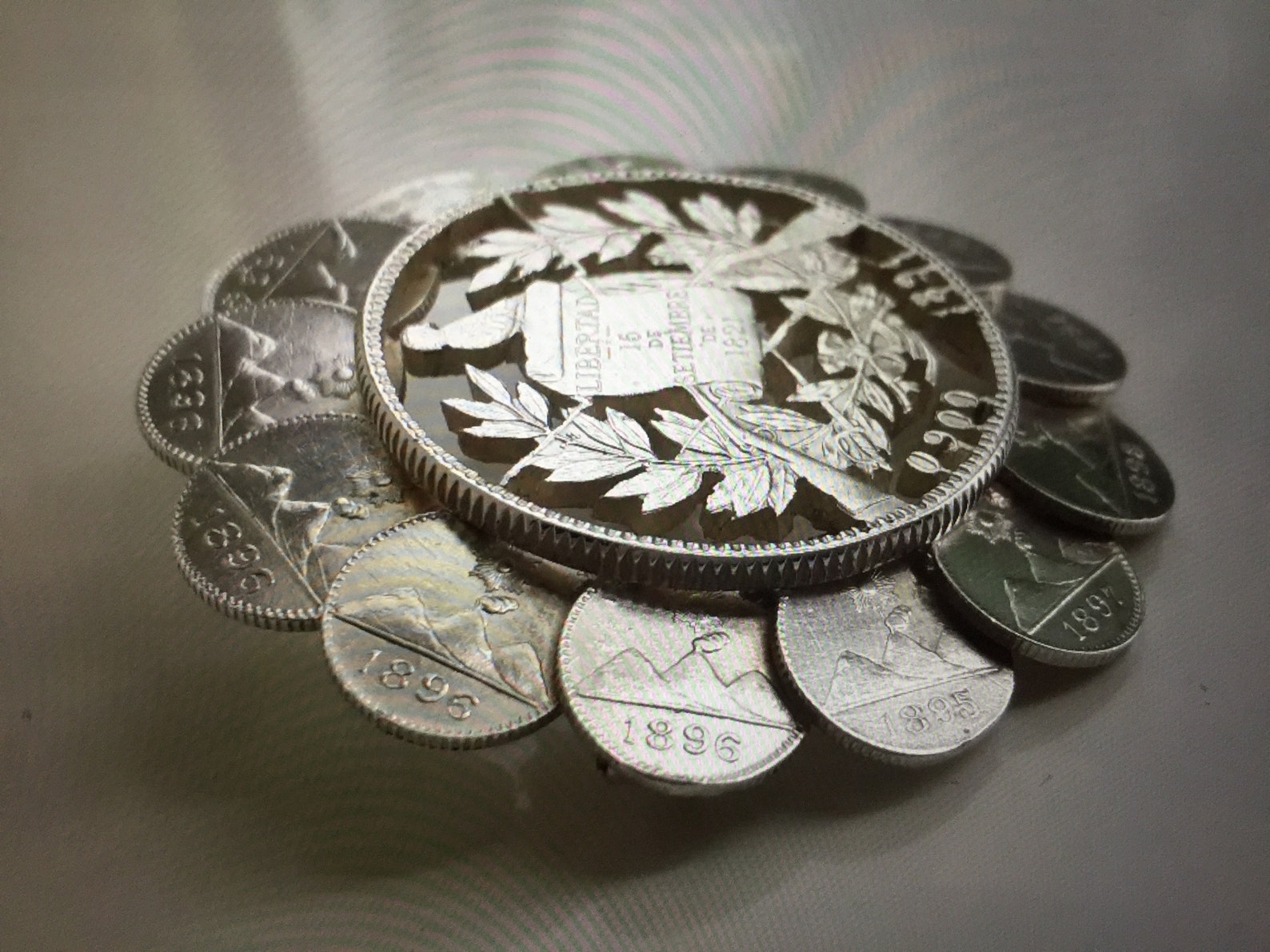 Antique Victorian Solid Silver Large Coin Brooch - Etsy UK