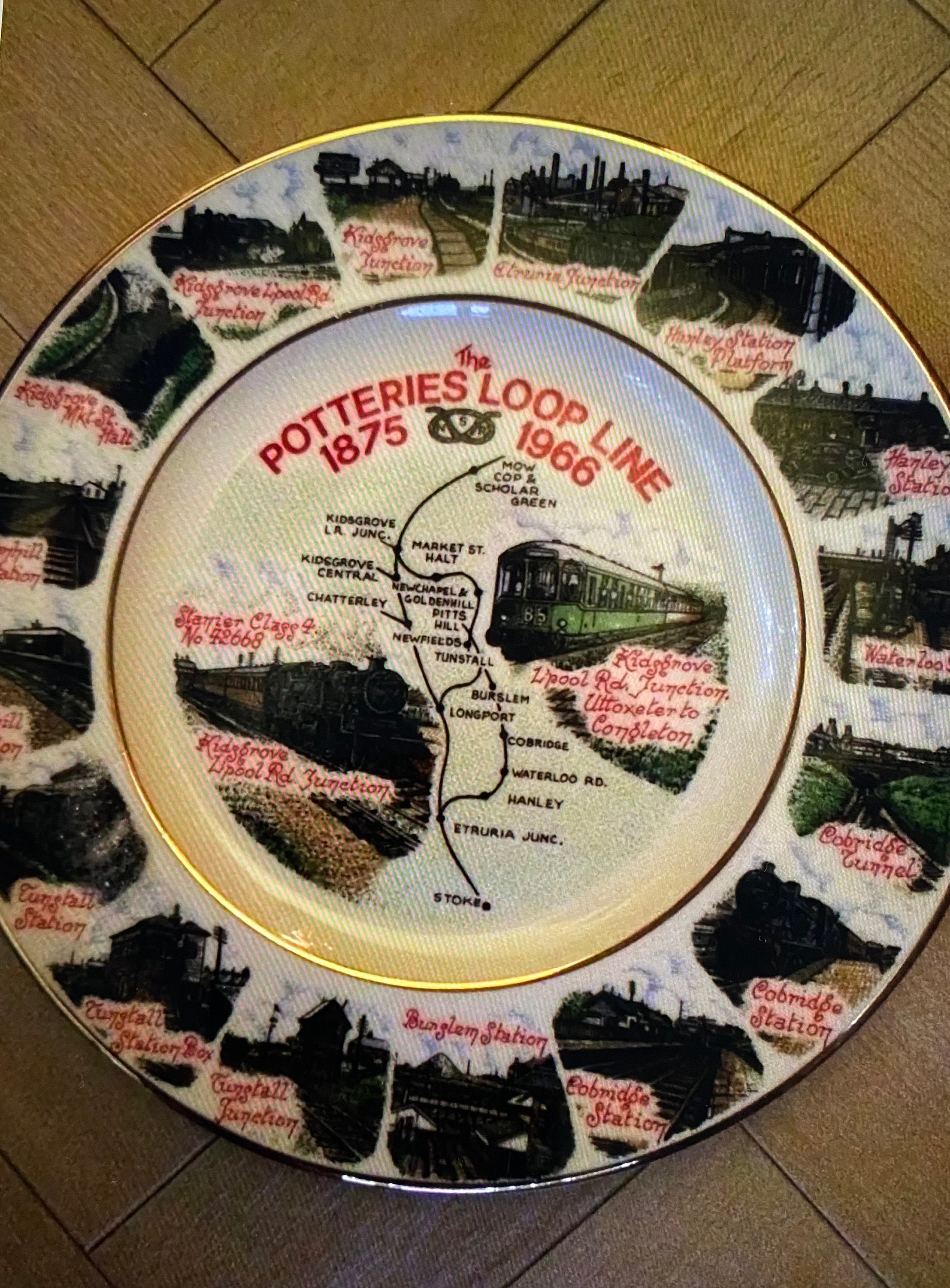 Vintage Potteries Loop Line Commemorative Coal Mining Plate - 1875 to 1966