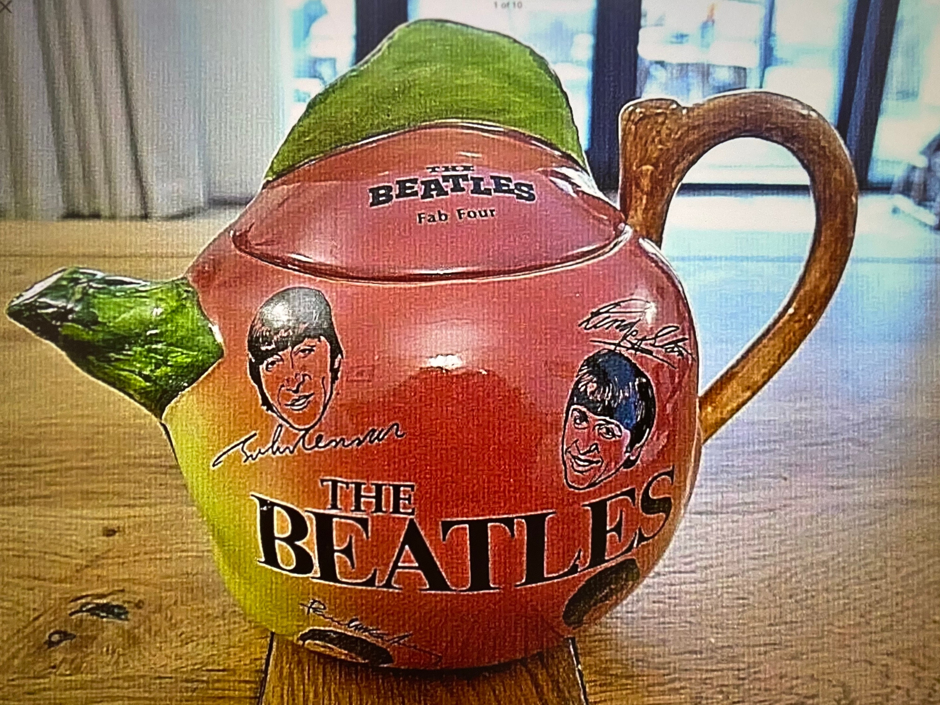 Vintage The Beatles Rare Porcelain Signature Apple Teapot - Pictures of ...