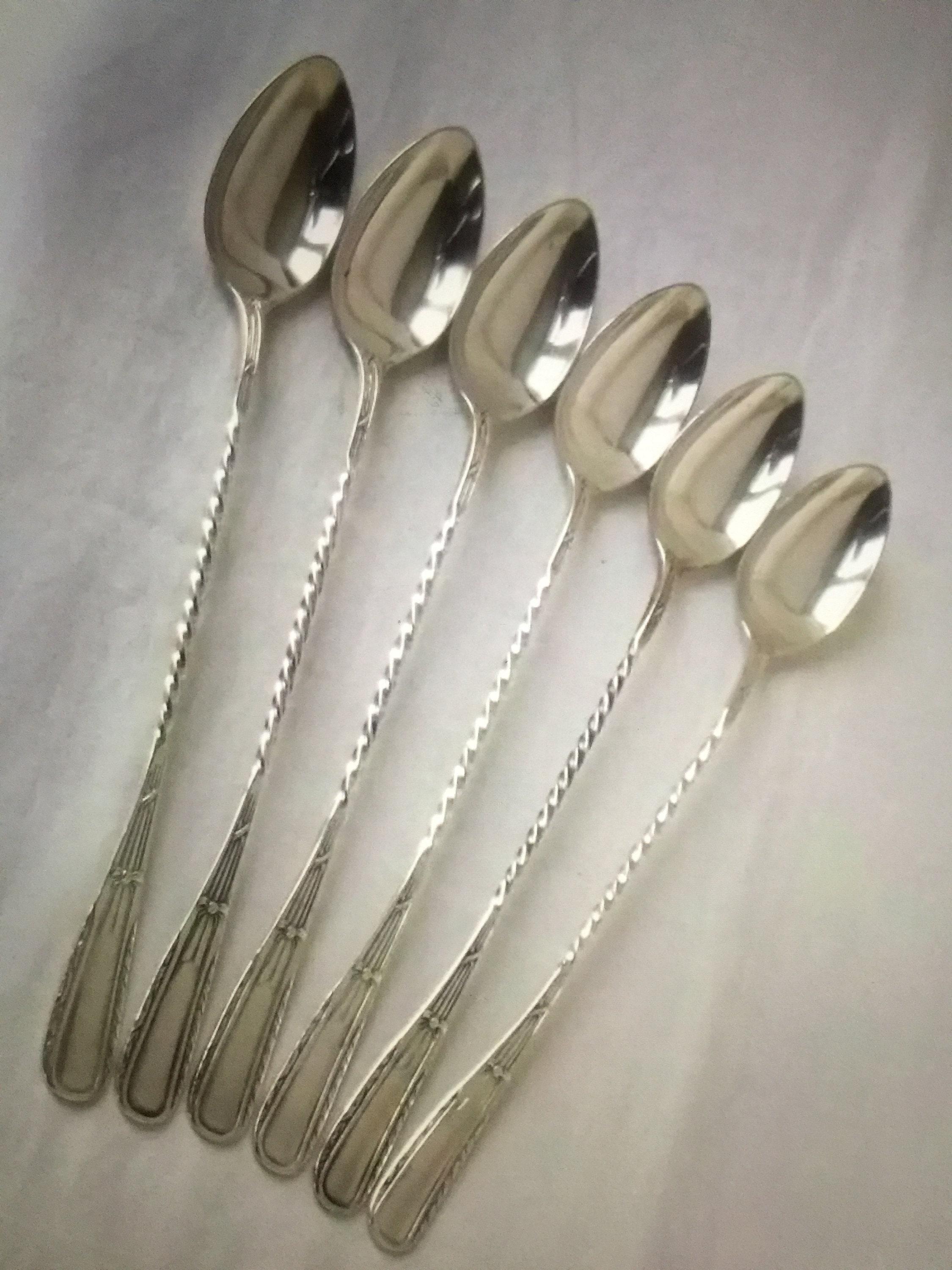 Antique Victorian Solid Silver German Sundae Ice Cream Spoons x6 - Lutz ...