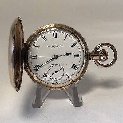 Antique Rolled Gold Full Hunter Pocket Watch - Thomas Russell - Liverpool