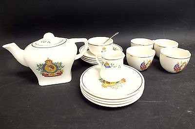 Vintage Queen Elizabeth II Coronation ROYAL CAULDON 16 Pc Tea Set - 1953