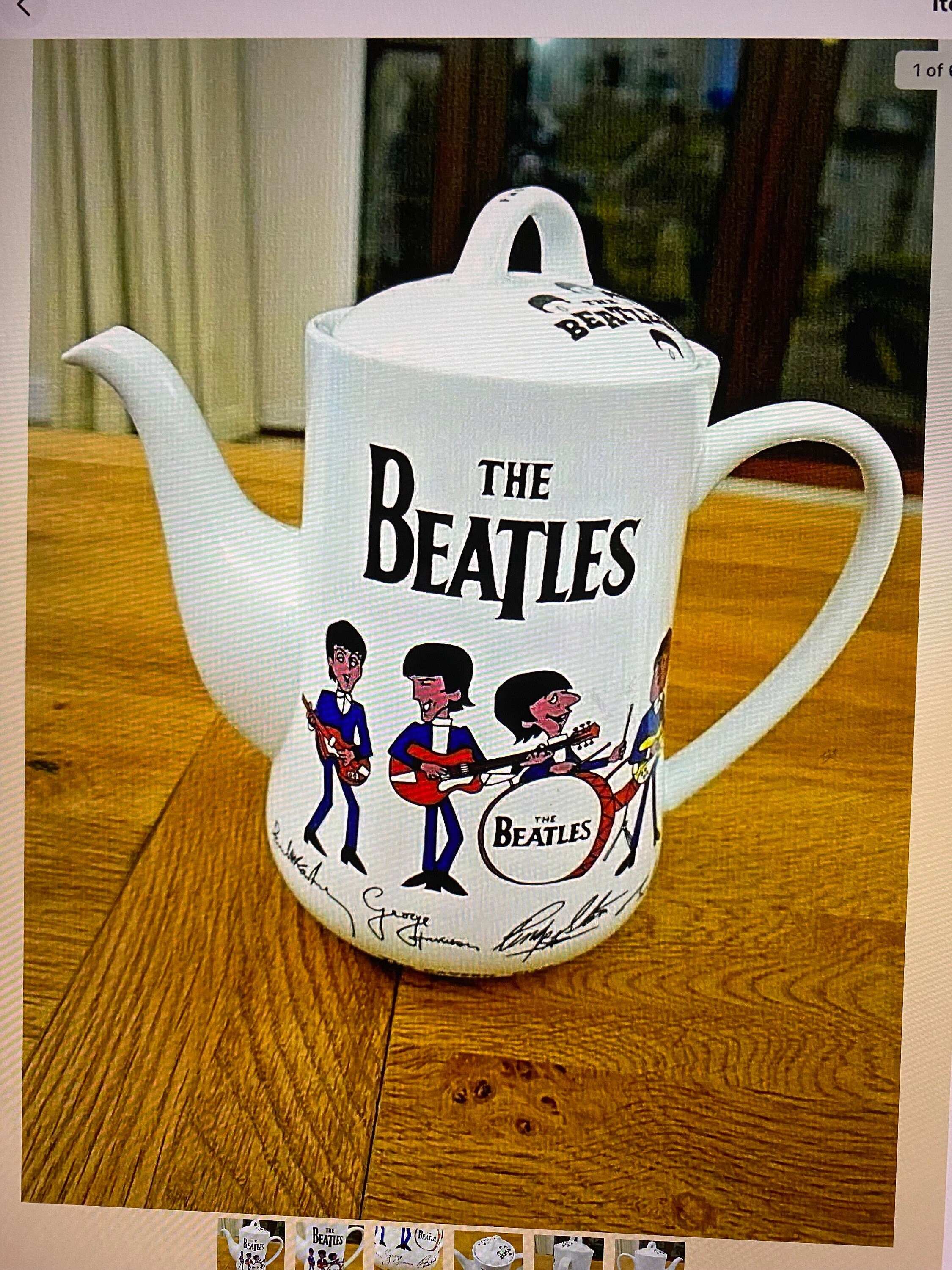 Vintage The Beatles Signature Coffee Pot - Mint Condition