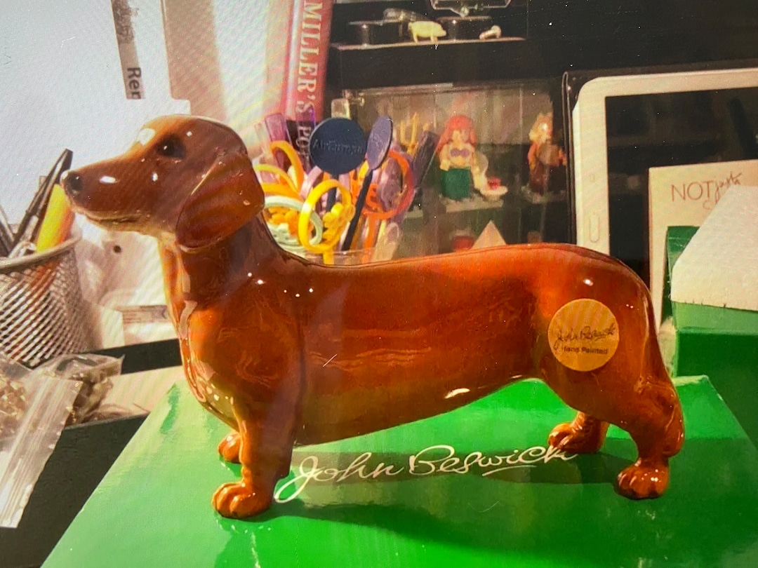John Beswick Dachshund Figure Hand-painted Ceramic - Mint Condition - Etsy