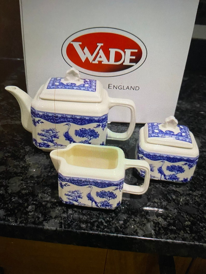 Wade Crane Design Pottery Tea Set with Teapot Milk Jug and | Etsy
