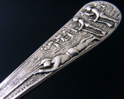 A very imaginatively designed WWI era sterling silver rifle shooting spoon.