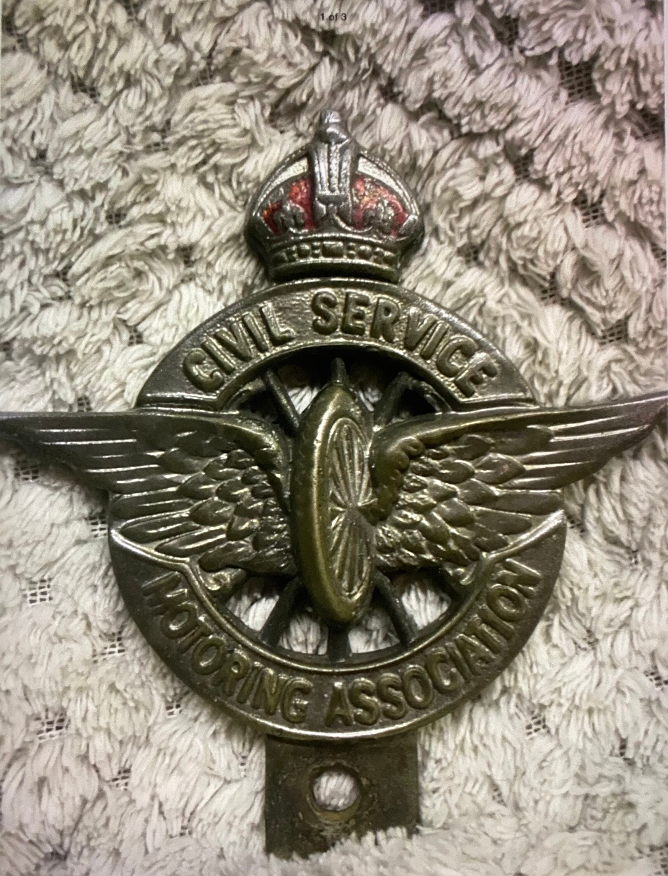 Vintage Civil Service Motor Association Car Badge - CSMA Auto Club ...