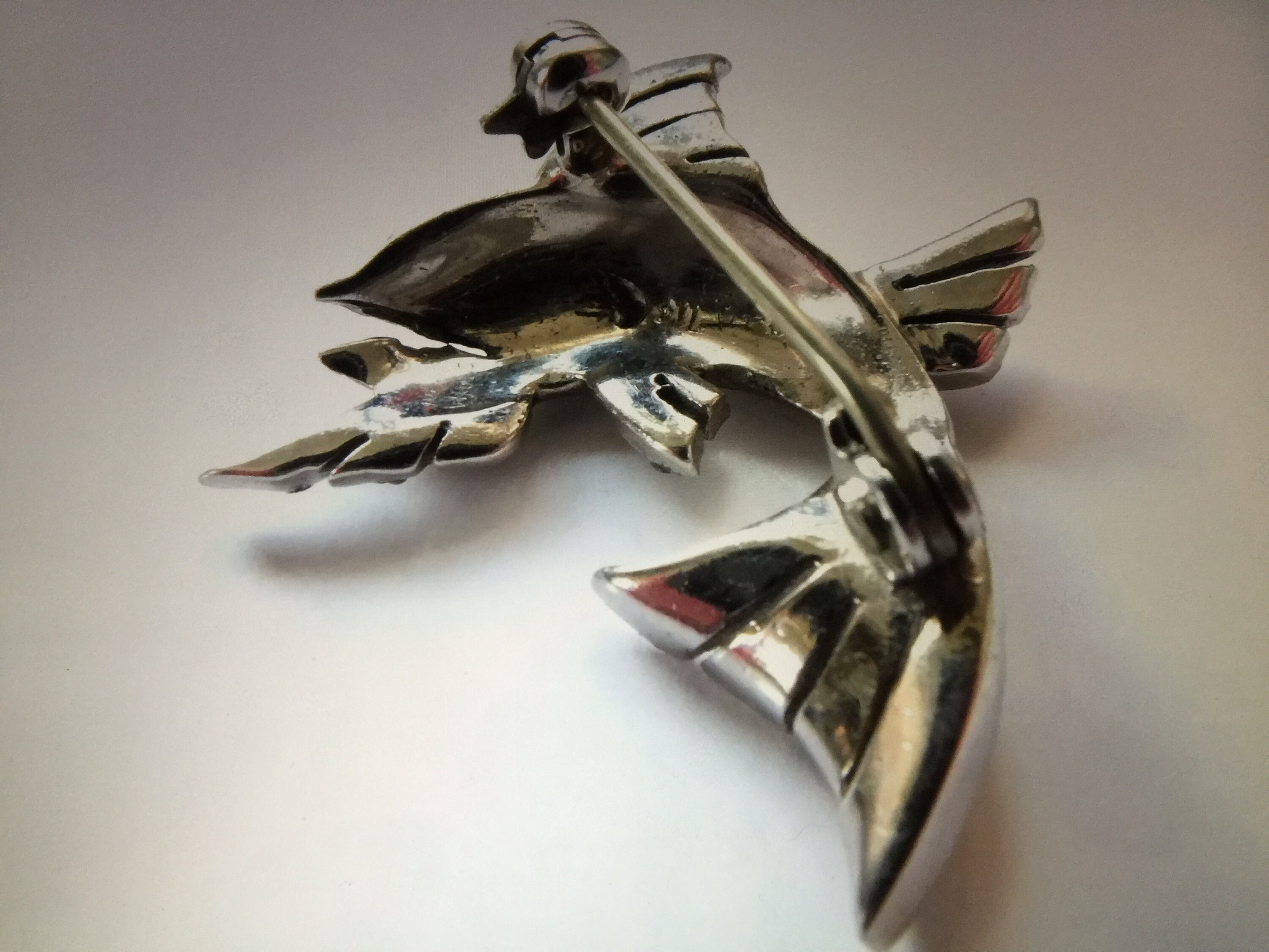Vintage Silver Marcasite Fish Brooch With Red Glass Eye - Etsy UK