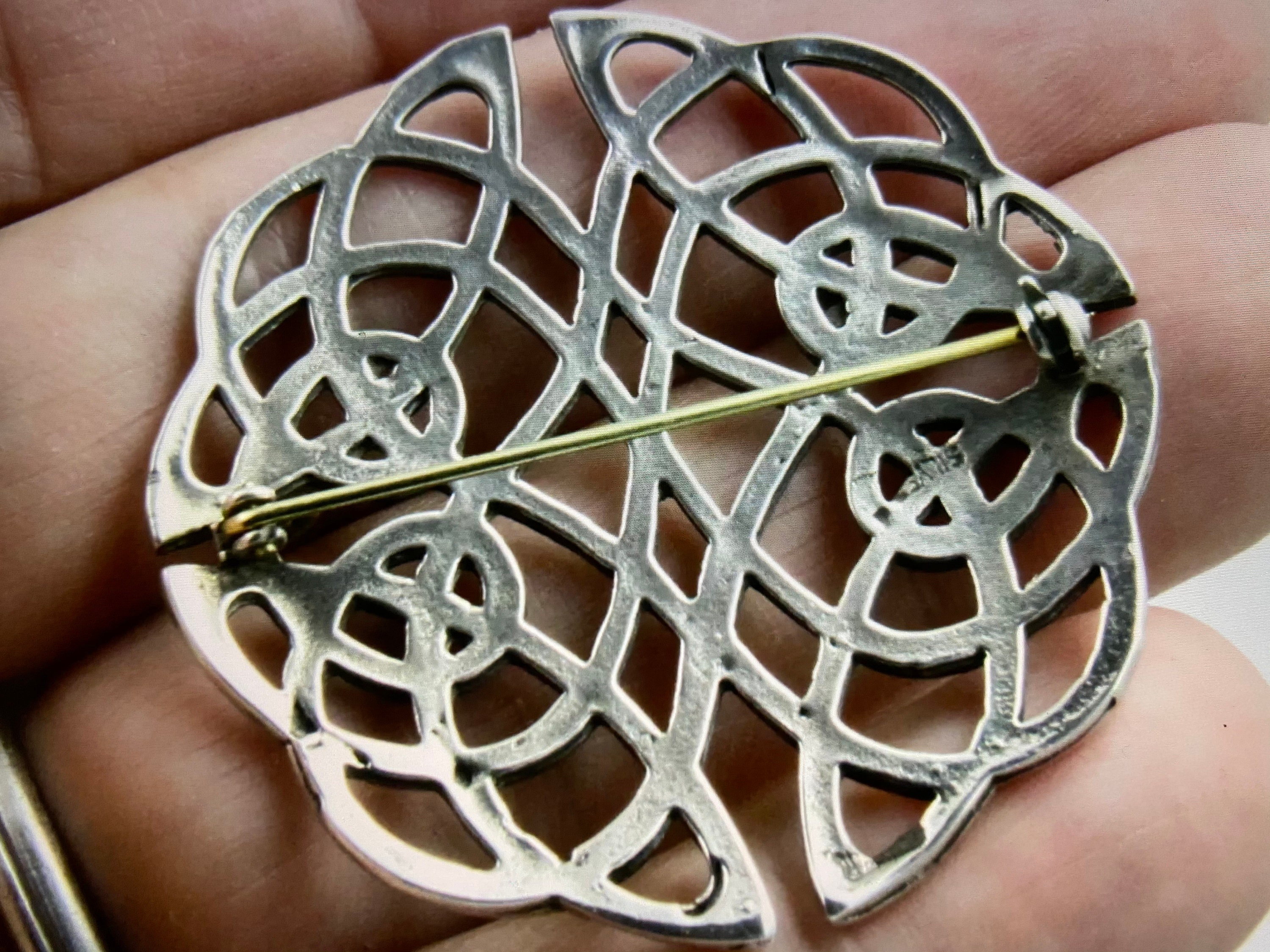 Vintage Sterling Silver Scottish Celtic Design Brooch - Boxed