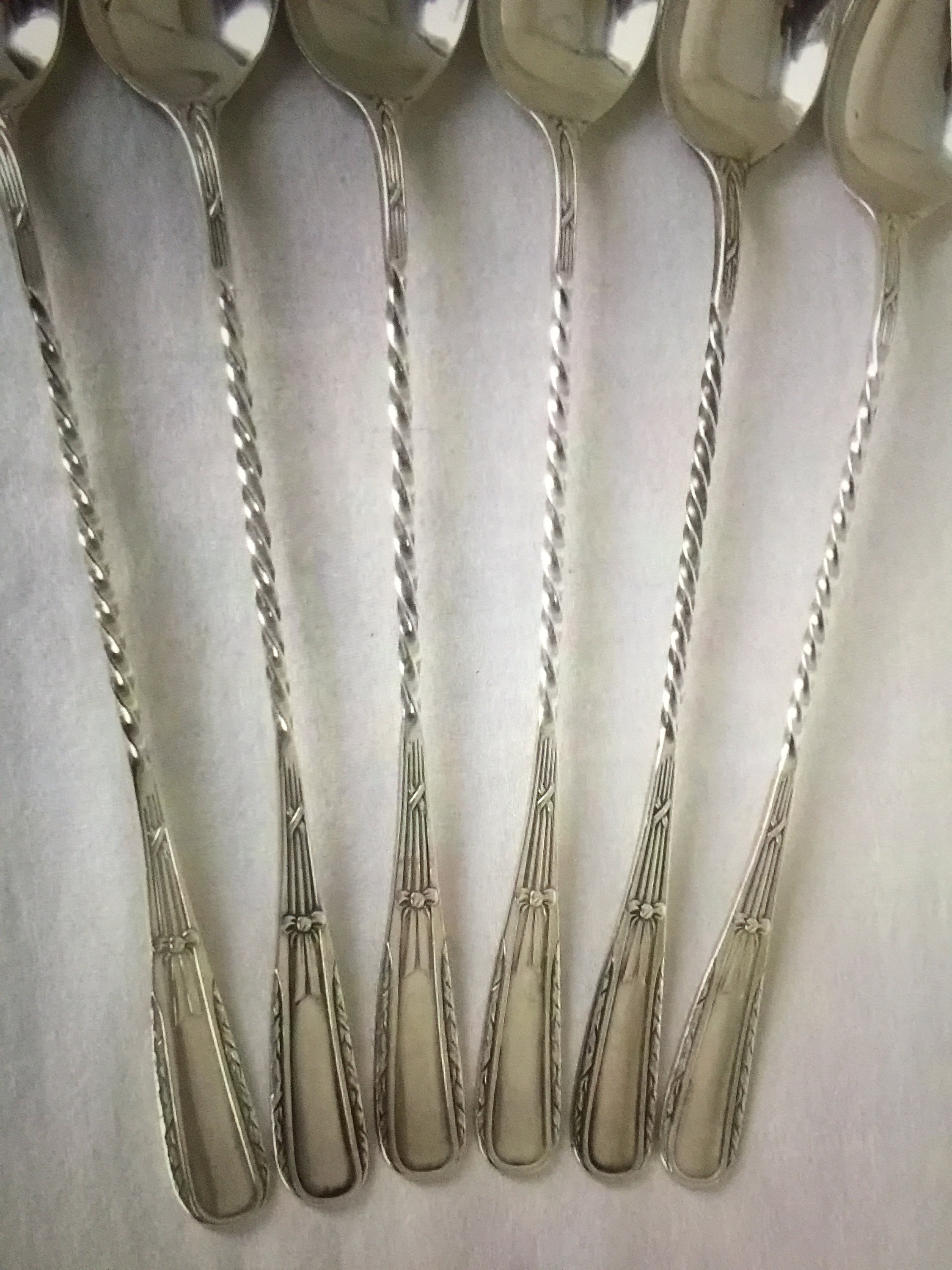 Antique Victorian Solid Silver German Sundae Ice Cream Spoons x6 - Lutz ...
