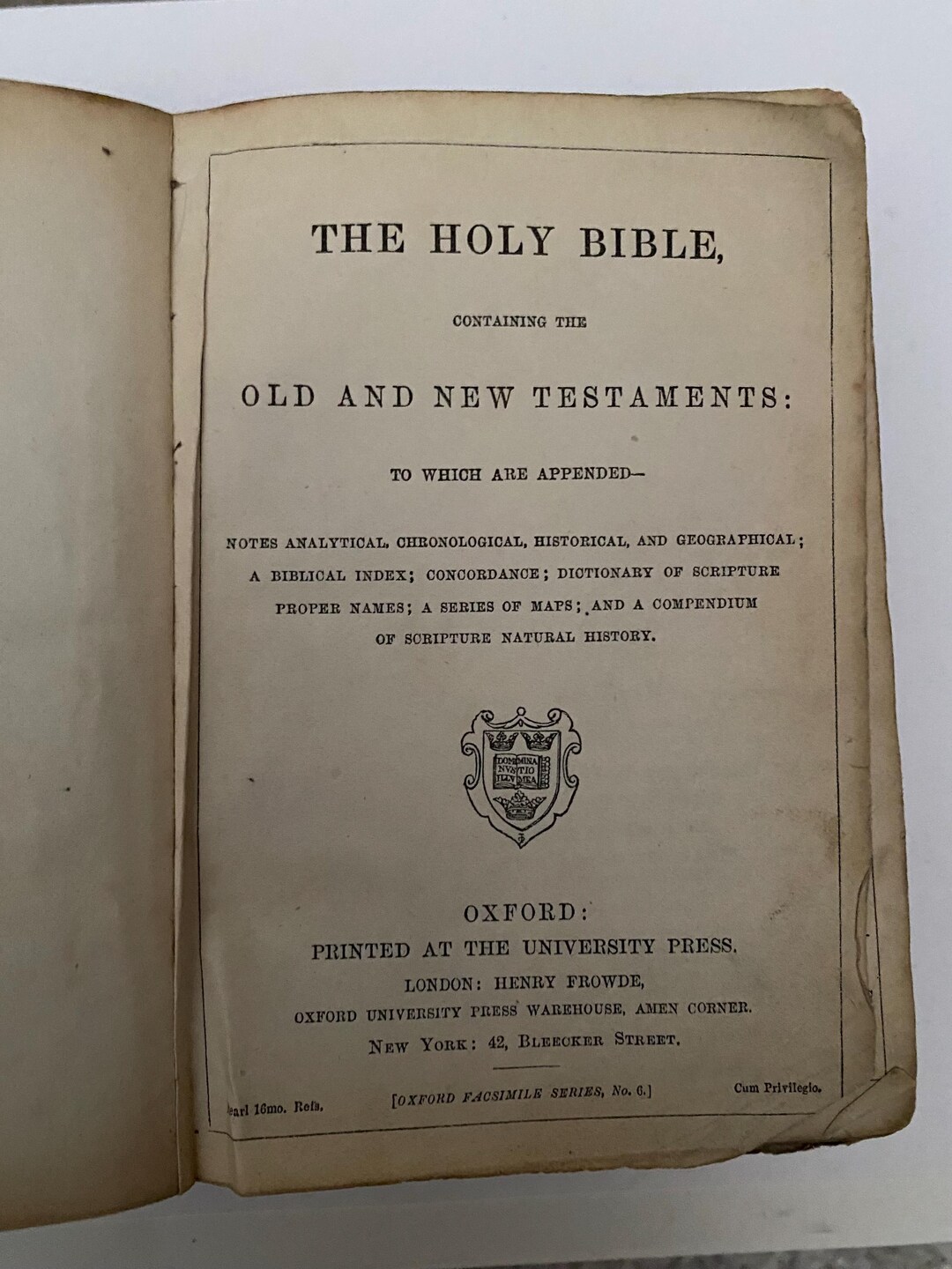 Antique Victorian Small Old and New Testaments Bible - Oxford ...