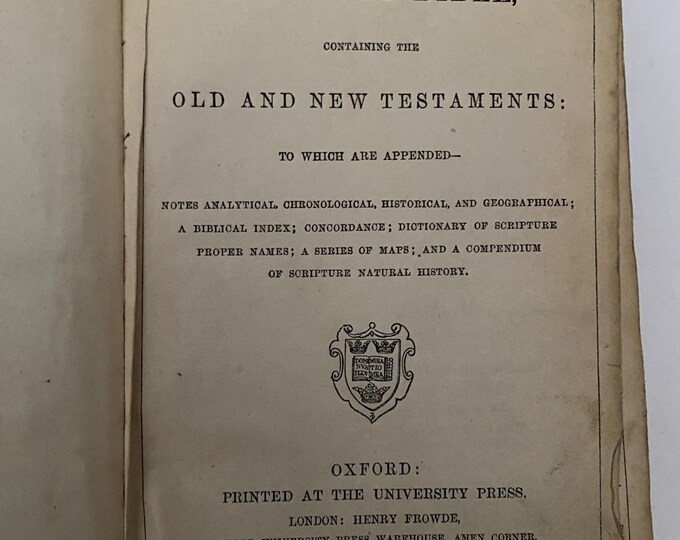 Antique Victorian Small Old and New Testaments Bible - Oxford ...