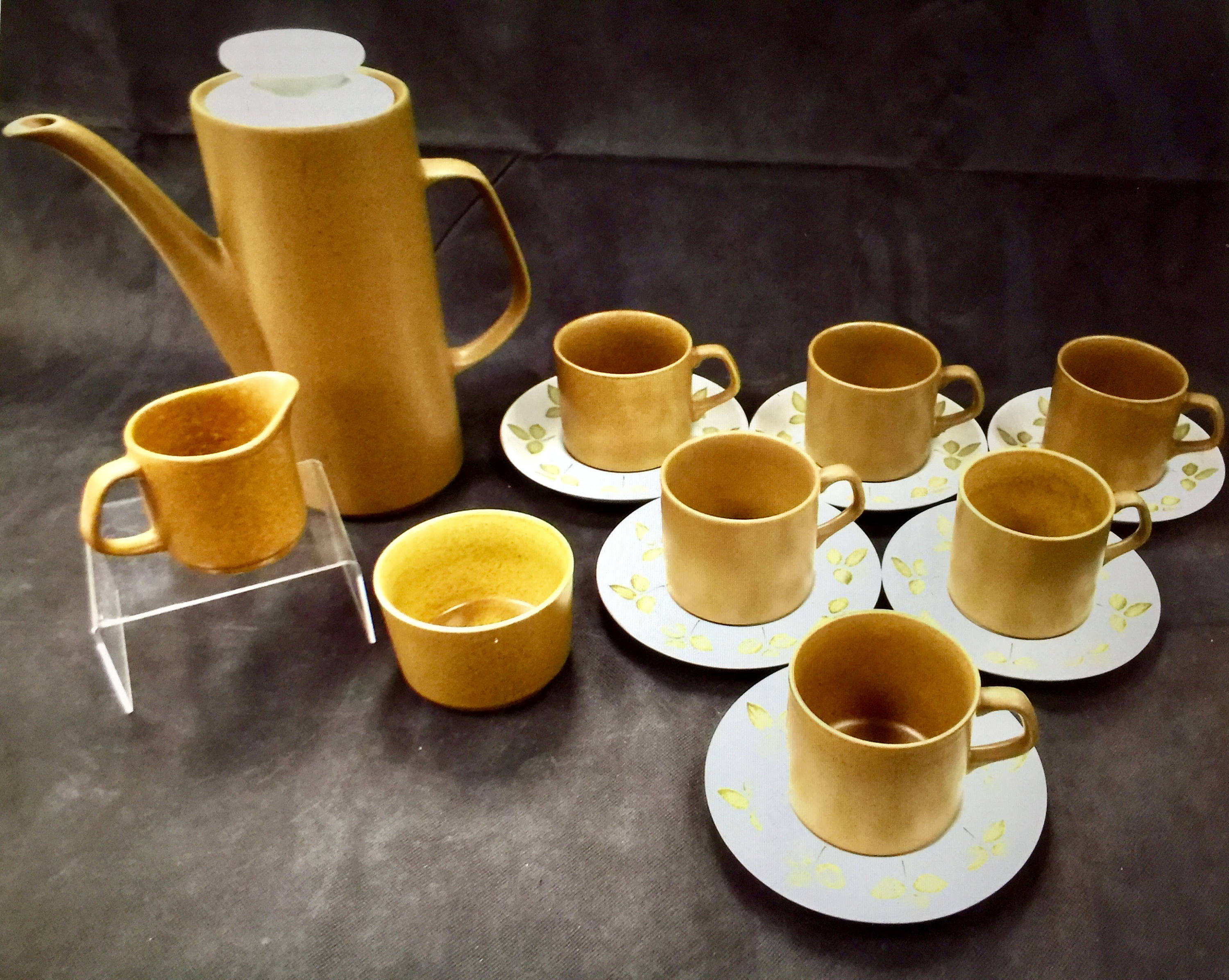 Vintage J. & G. MEAKIN 15 Pieces Maidstone Coffee Set Made In England