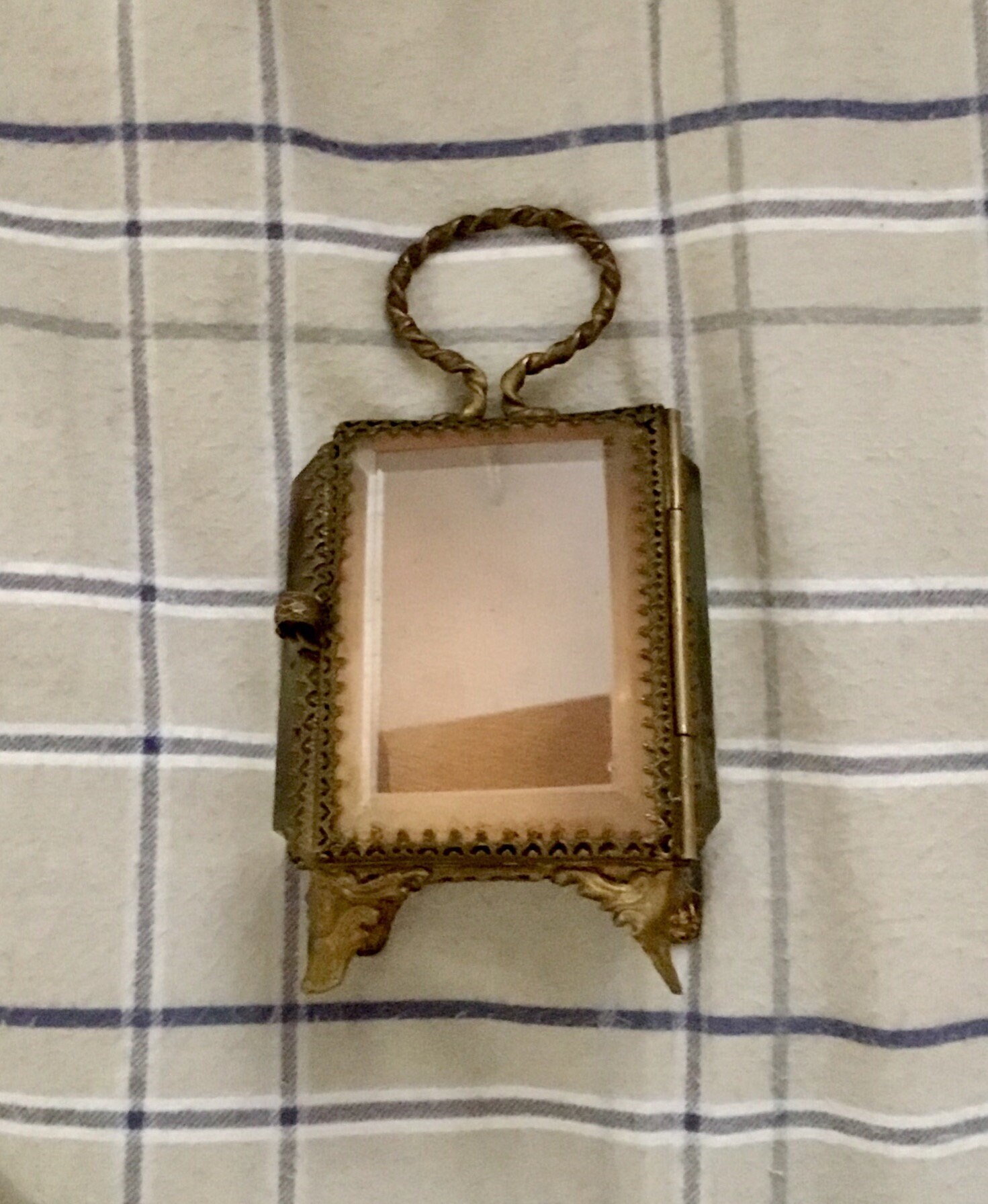 Antique Victorian Glass Pocket Watch Stand