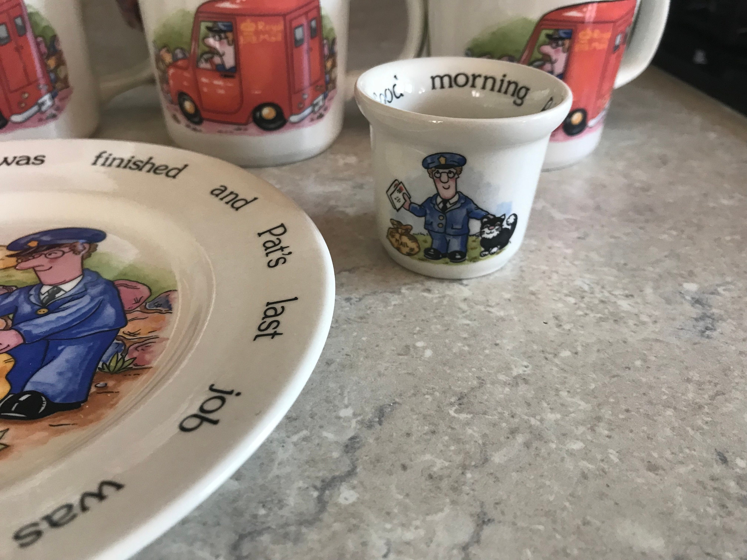 Vintage POSTMAN PAT Set of 8 items - Mix of Coalport and Crown ...