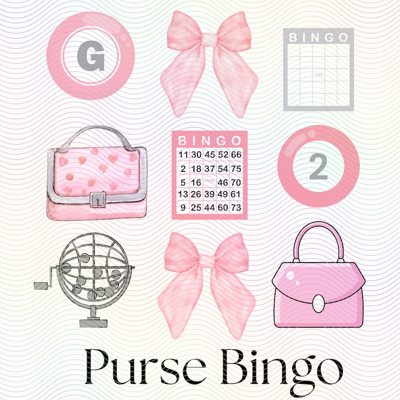 Purse Bingo Coquette PNG Charity Bingo Bingo Fundraiser - Etsy