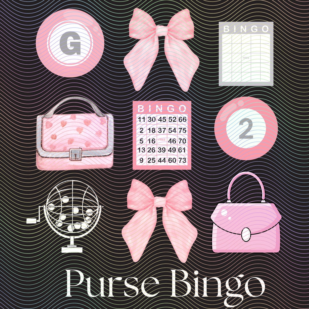 Purse Bingo Coquette PNG Charity Bingo Bingo Fundraiser - Etsy