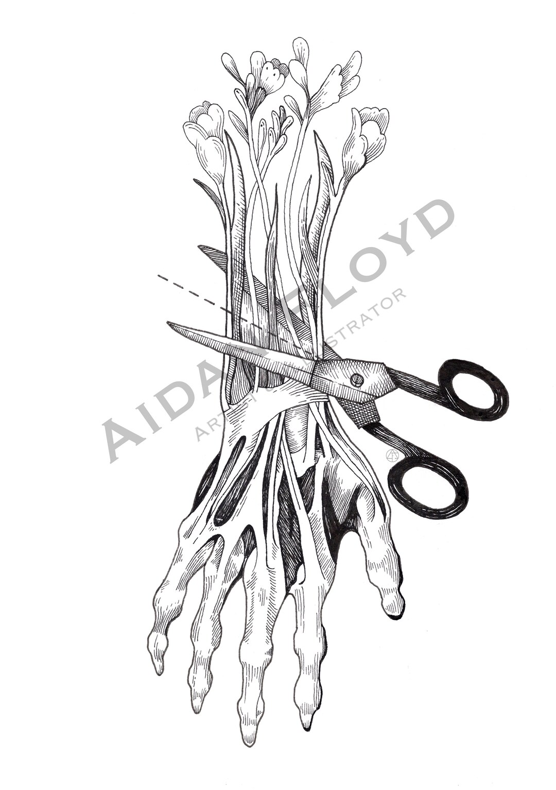 Tendon Bouquet - Art | Illustration | Print | Original Artwork | Dark ...
