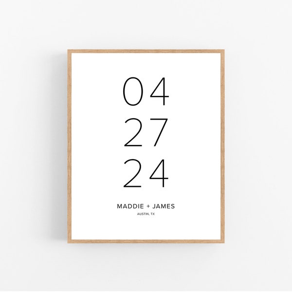 Wedding Date Print - Etsy