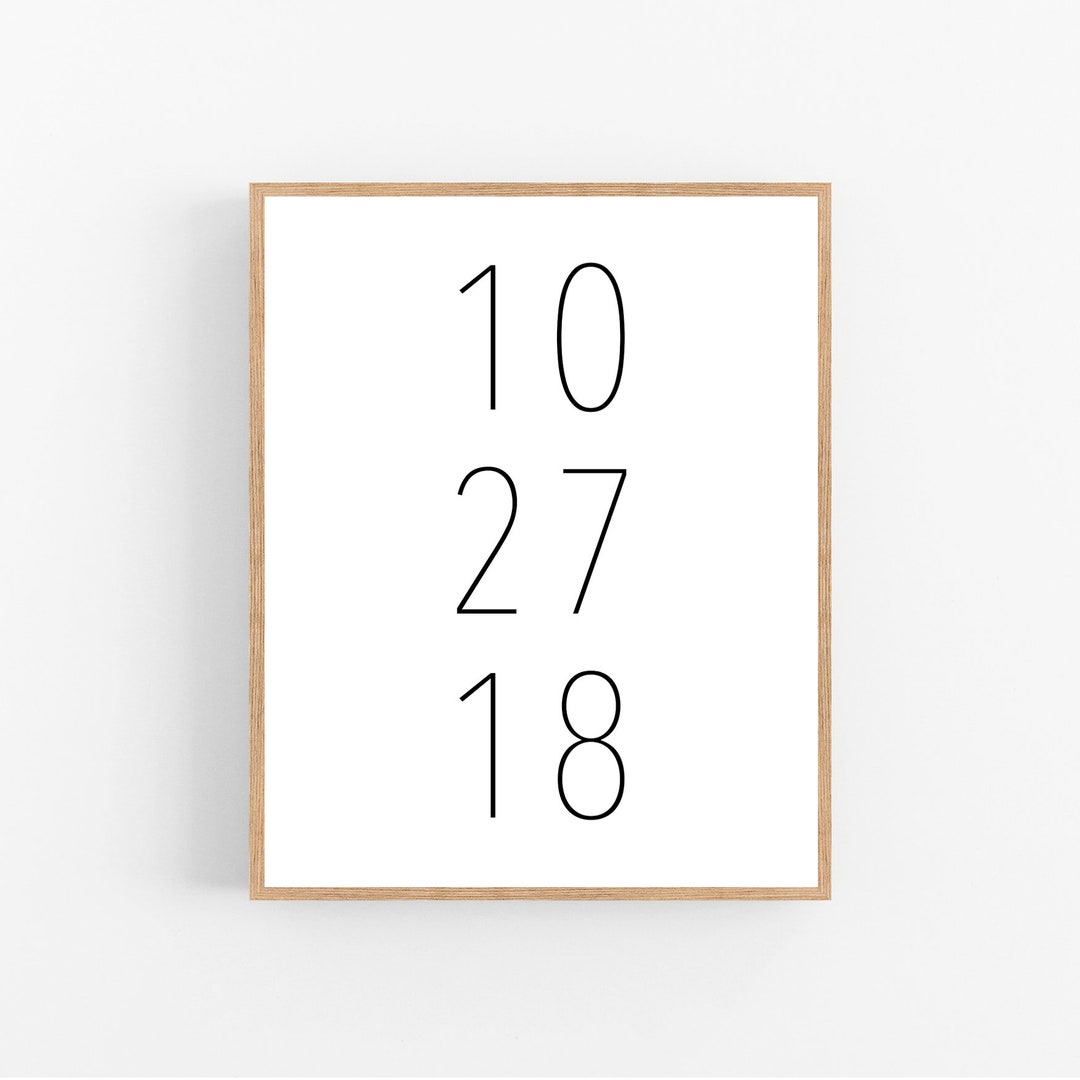 Custom Date Print, Printable Anniversary Date, Printable Wall Art ...
