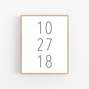 Custom Date Print, Printable Anniversary Date, Printable Wall Art ...