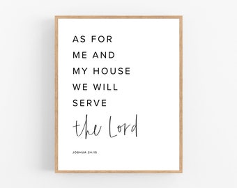 We Will Serve the Lord joshua 24:15 Bible Verse Minimalist - Etsy