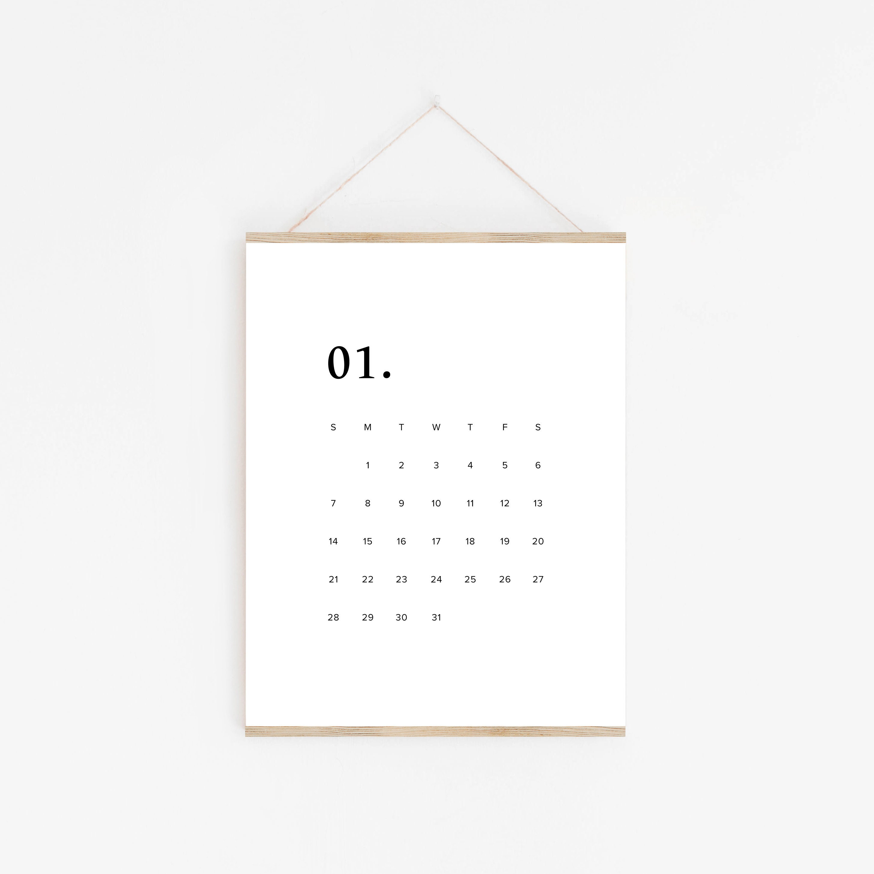 2024 Printable Monthly Calendar, Minimal Monthly Planner, Large Wall ...